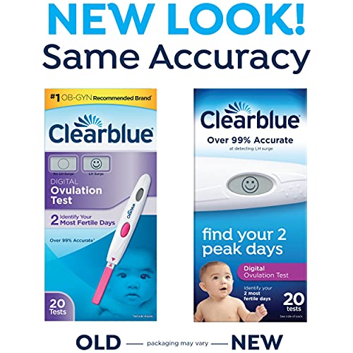 Clearblue Ovulation Predictor Kit, Featuring Ovulation Test with Digital Results, 20 Ovulation Tests