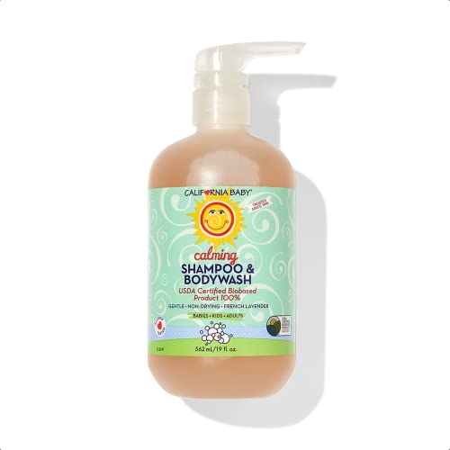 California Baby Calming Lavender Shampoo and Body Wash | 100% Plant-Based (USDA Certified) | Allergy Friendly | Baby Soap and Toddler Shampoo for Dry, Sensitive Skin | 562 mL / 19 fl. oz.