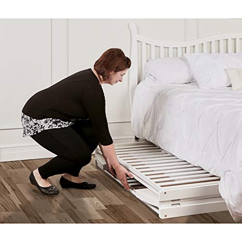 Dream On Me 3 in 1 Portable Folding Stationary Side Crib in White, Greenguard Gold Certified, Safety Wheel with Locking Casters, Convertible, 3 Mattress Heights