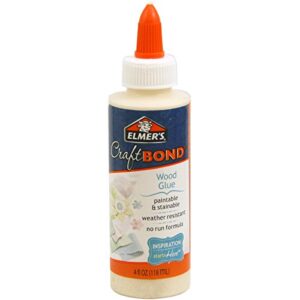 elmer's craft bond wood craft glue, 4 oz, white (e470)