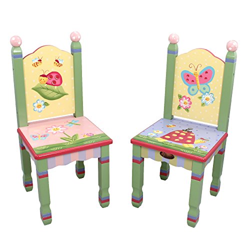 Fantasy Fields - Magic Garden Thematic Kids Wooden 2 Chairs Set, Imagination Inspiring Hand Crafted & Hand Painted Details