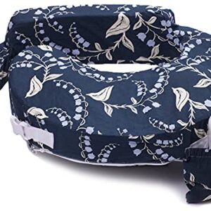 My Brest Friend Original Nursing Pillow for Breastfeeding, Nursing and Posture Support with Pocket and Removable Slipcover, Navy Bluebells