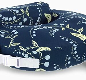 My Brest Friend Original Nursing Pillow for Breastfeeding, Nursing and Posture Support with Pocket and Removable Slipcover, Navy Bluebells