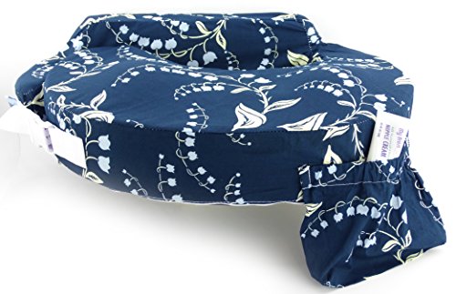 My Brest Friend Original Nursing Pillow for Breastfeeding, Nursing and Posture Support with Pocket and Removable Slipcover, Navy Bluebells