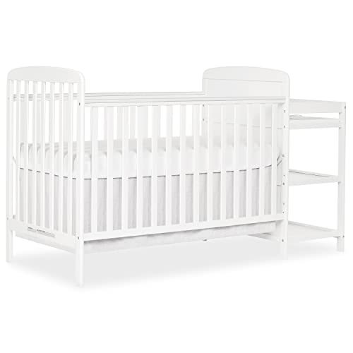 Dream On Me Anna 4-In-1 Full-Size Crib And Changing Table Combo In White