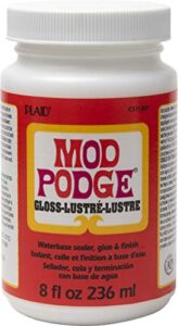 mod podge cs11201 waterbase sealer, glue and finish, 8 oz, gloss