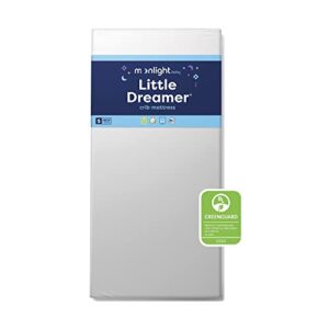 moonlight slumber little dreamer crib mattress - firm, dual sided, standard size, waterproof, 5in.