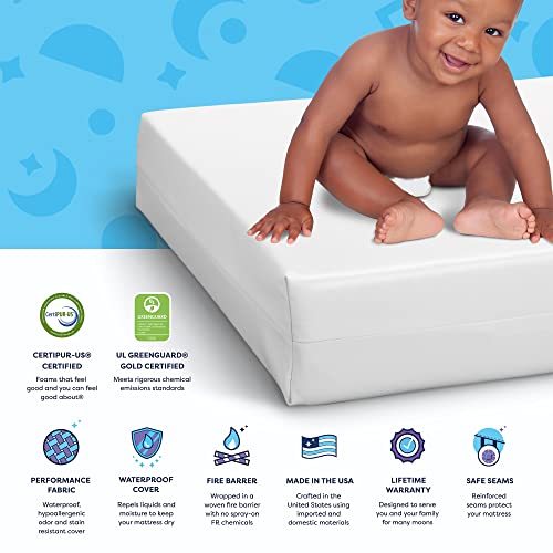 Moonlight Slumber Little Dreamer Crib Mattress - Firm, Dual Sided, Standard Size, Waterproof, 5in.