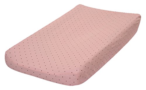 Go Mama Go Pink with Chocolate Polka Dots Changing Pad Cover, Pink/Brown