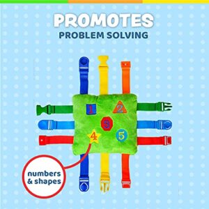 Buckle Toys - Buster Square - Learning Activity Toy - Develop Fine Motor Skills and Problem Solving - Toddler Travel Essential - Educational Classroom Must Have