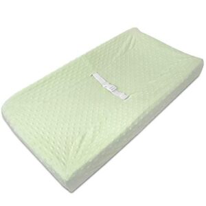 American Baby Company Heavenly Soft Minky Dot Fitted Contoured Changing Pad Cover, Celery Puff, for Boys and Girls