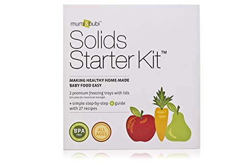 Mumi&Bubi Solids Starter Kit, Two Reusable Baby Food Freezer Storage Trays - Perfect Container for Homemade Baby Food - Each Tray has 21 x 1 oz Cubes, 42 oz Total Capacity