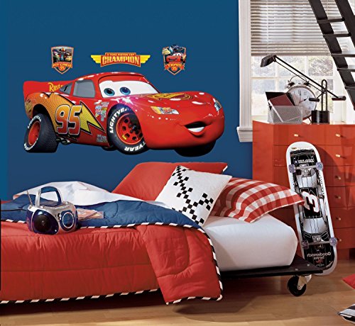 RoomMates RMK1518GM Disney Pixar Cars Lightning McQueen Peel and Stick Giant Wall Decal 16 inch x 38.5 inch