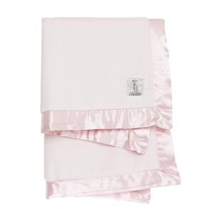 little giraffe baby blanket - luxe soft blanket with satin trim - baby stroller blanket - newborn baby essentials & baby gifts - 29x35" - pink