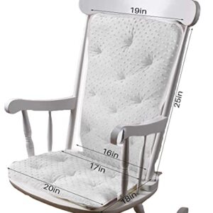 Baby Doll Bedding Heavenly Soft Adult Rocking Chair Pad, White (Chair is not Included with The Product)