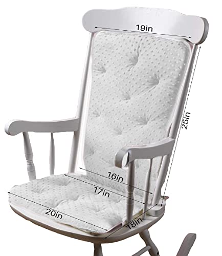 Baby Doll Bedding Heavenly Soft Adult Rocking Chair Pad, White (Chair is not Included with The Product)