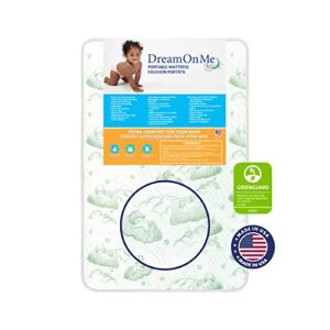 dream on me 3” square corner playmat, greenguard gold certified, playtime comfort, reinforced waterproof vinyl cover, environment safe playmat