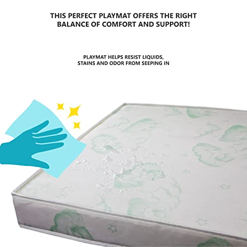 Dream On Me 3” Square Corner Playmat, Greenguard Gold Certified, Playtime comfort, Reinforced Waterproof Vinyl Cover, Environment Safe Playmat