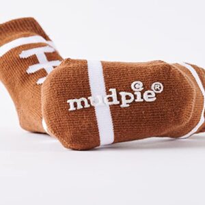 Mud Pie Newborn Baby-Boys Football Socks, Brown/White, 0-12 Months