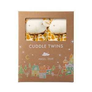 angel dear - brown giraffe, cuddle twins blankie set