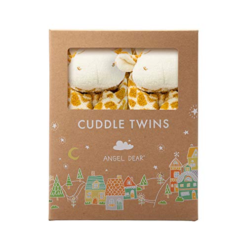 Angel Dear - Brown Giraffe, Cuddle Twins Blankie Set