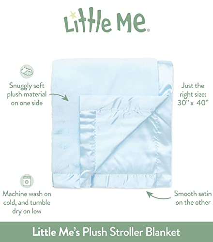 Little Me Baby-Boys Newborn Plush Stroller Blanket, Light Blue, One Size