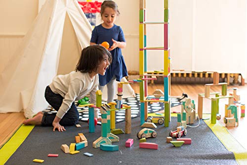 8 Piece Tegu Pocket Pouch Magnetic Wooden Block Set, Tints