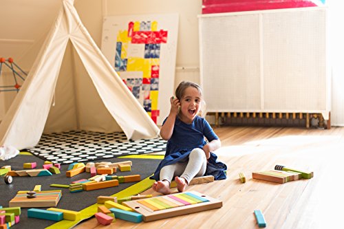 8 Piece Tegu Pocket Pouch Magnetic Wooden Block Set, Tints