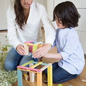 8 Piece Tegu Pocket Pouch Magnetic Wooden Block Set, Tints