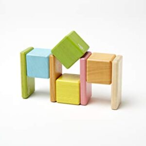 8 Piece Tegu Pocket Pouch Magnetic Wooden Block Set, Tints