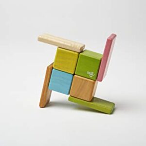 8 Piece Tegu Pocket Pouch Magnetic Wooden Block Set, Tints