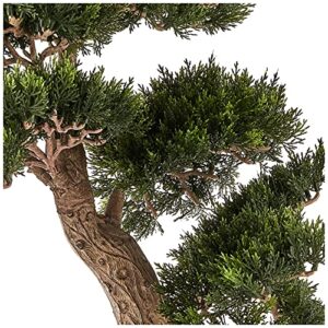 Nearly Natural 4103 24in. Cedar Bonsai Silk Plant,Green