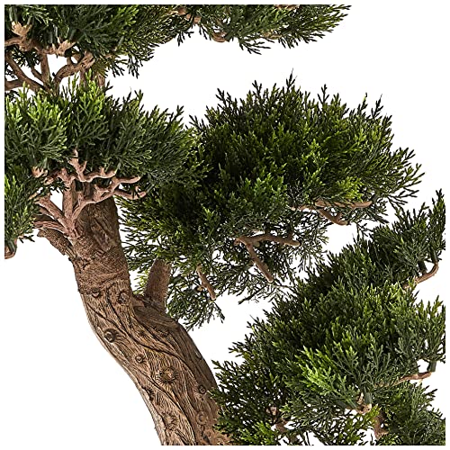 Nearly Natural 4103 24in. Cedar Bonsai Silk Plant,Green