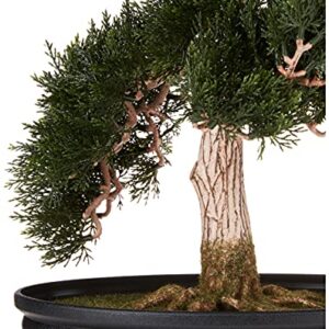 Nearly Natural 4106 16in. Cedar Bonsai Silk Plant,Green