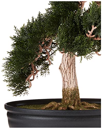 Nearly Natural 4106 16in. Cedar Bonsai Silk Plant,Green