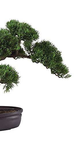 Nearly Natural 4106 16in. Cedar Bonsai Silk Plant,Green