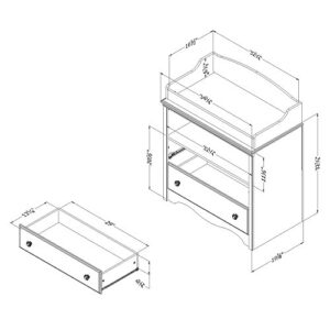 South Shore Heavenly Collection Changing Table, Pure White