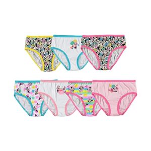 disney girls minnie seven pack underwear briefs, minnie7pk, 2-3t us