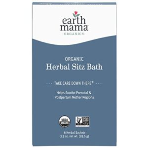 organic herbal sitz bath by earth mama | soothing perineal soak for pregnancy and postpartum care, 6-count