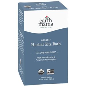 Organic Herbal Sitz Bath by Earth Mama | Soothing Perineal Soak for Pregnancy and Postpartum Care, 6-Count