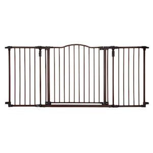 toddleroo by north states 72” wide deluxe décor baby gate: sturdy safety gate with one hand operation. hardware mount. fits 38.3 - 72” wide. (30" tall, matte bronze)