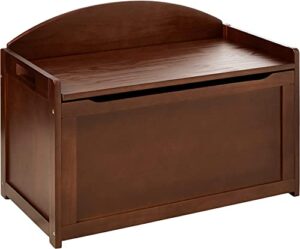 lipper international child's toy chest, 33.25" w x 17.75" d x 24.5" h, walnut finish