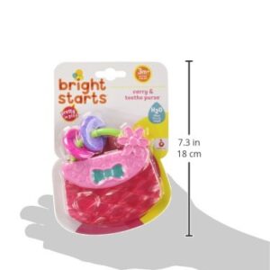 Bright Starts Carry & Teethe Purse Chillable Teether Toy, Ages 3 months +, Pretty in Pink