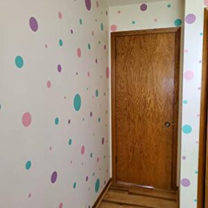 Pastel Polka Dot Wall Decals -Girls Room Decor Stickers Living Room Bedroom, Bathroom, Playroom, Baby Nursery Toddler to Teen DIY Decoration (Pastel)