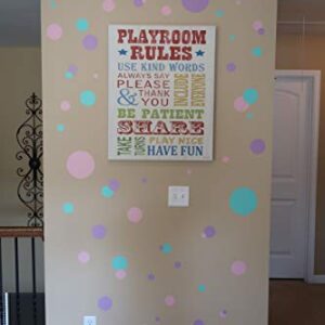 Pastel Polka Dot Wall Decals -Girls Room Decor Stickers Living Room Bedroom, Bathroom, Playroom, Baby Nursery Toddler to Teen DIY Decoration (Pastel)