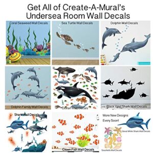 Coral Reef & Seaweed, Ocean Wall Decals, Sea Turtle, Dolphin Fish, Undersea Decor Stickers for Kids Room (34) Underwater Sea Wall Stickers, Boys Girls Toddler Baby Nursery Bedroom, Playroom, Bathroom (Ocean)