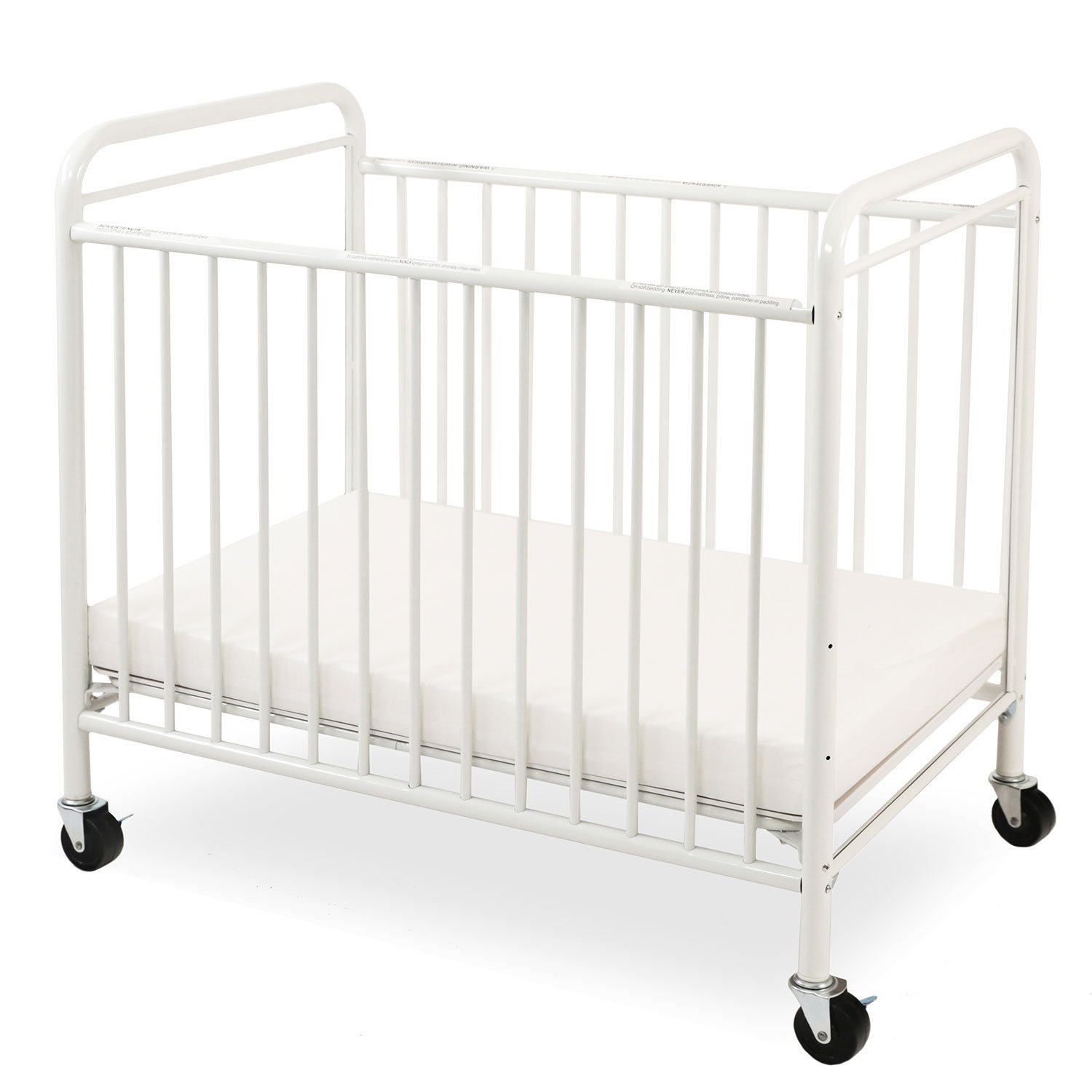 LA Baby The Condo Metal Evacuation Window Crib, White