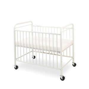 LA Baby The Condo Metal Evacuation Window Crib, White