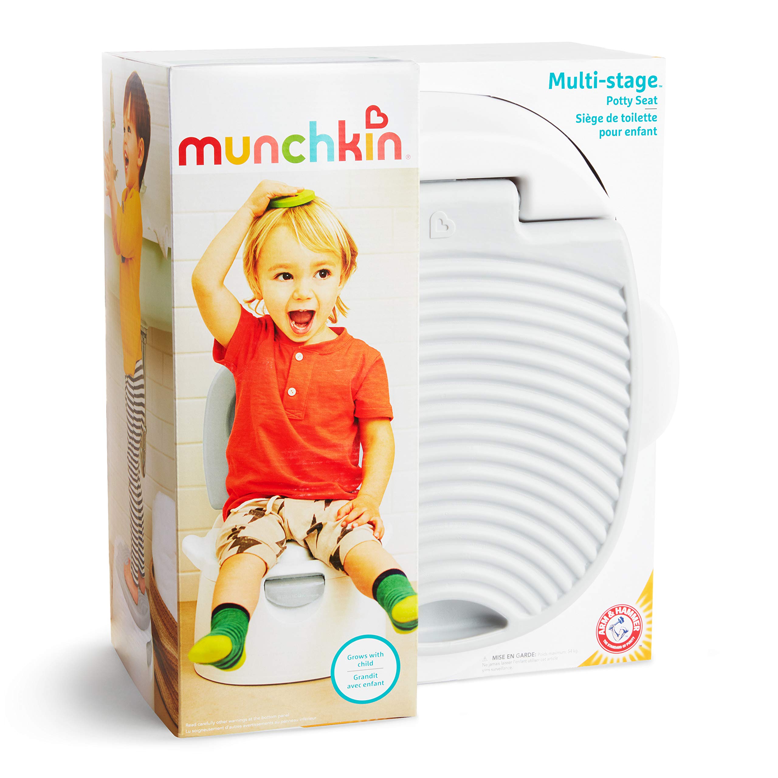 Munchkin® Arm & Hammer Multi-Stage 3-in-1 Potty Seat, (Potty Chair, Trainer Ring and Step Stool), Grey