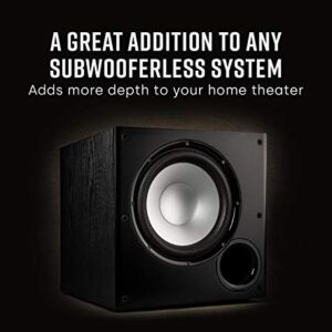 Polk Audio PSW108 10" Powered Subwoofer | 100W Peak Power | Explosive Performance for Movies & Music | Black